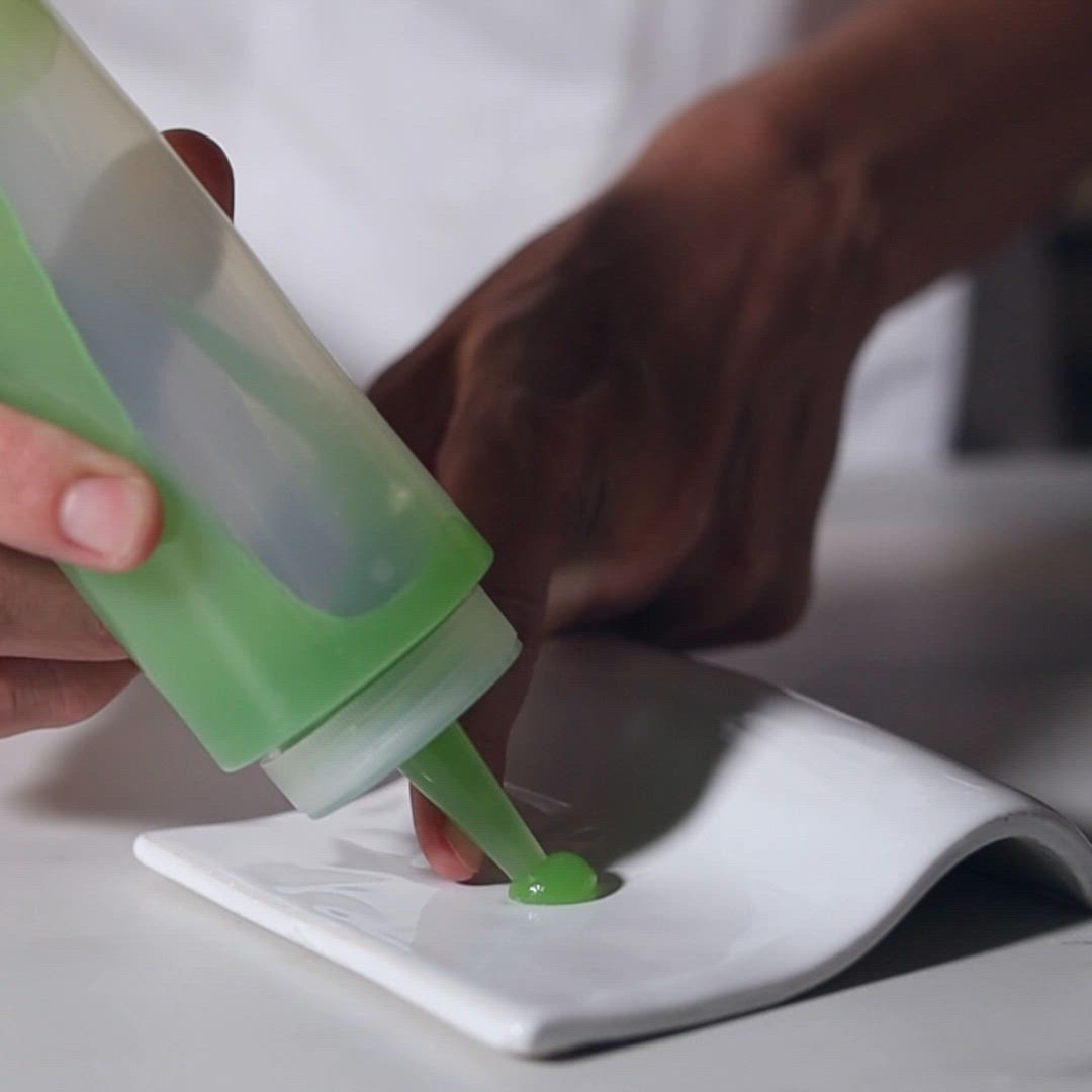 Apple, basil and lemon gel 🍏